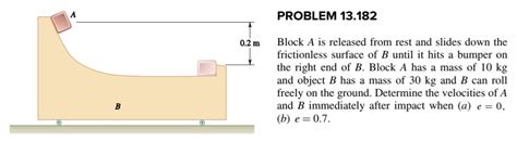 Solved Problem 13182block A ﻿is Released From Rest And