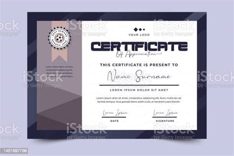 축구 토너먼트 사용자 정의하기 쉬운 스포츠 이벤트 인증서 디자인 템플릿 1위에 대한 스톡 벡터 아트 및 기타 이미지 1위 Soccer Tournament 감사장