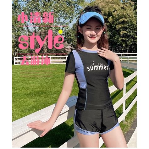 มาใหม่พร้อมส่งชุดว่ายน้ำเเฟชั่นเด็กผู้หญิงเรียบอายุ5 6 7 8 9 10 11 12 13 14ปี ขวบ ประเภทกางเกง