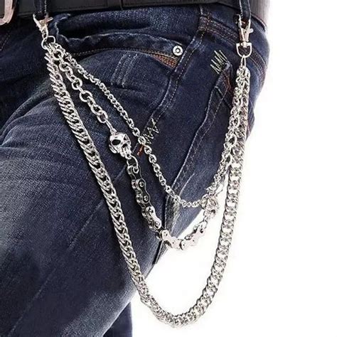 Silver Skull Belt Chain Punk Fashion Wallet Chain Pant Chains
