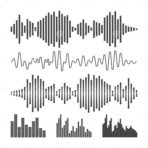 Vector Sound Waveforms Icon Sound Waves And Musical Pulse Vector