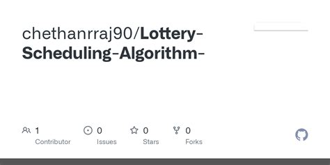 Github Chethanrraj90lottery Scheduling Algorithm