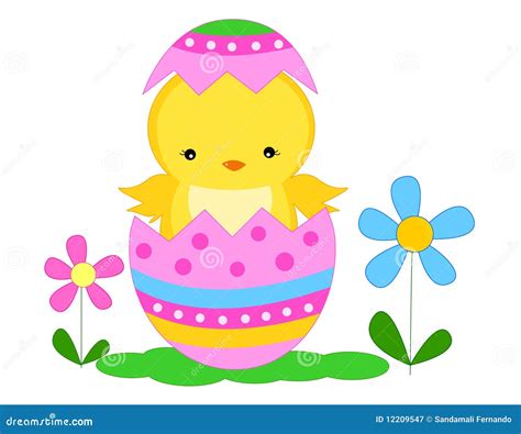 Easter Chick And Sign On Blue Background Cartoon Vector 49914305