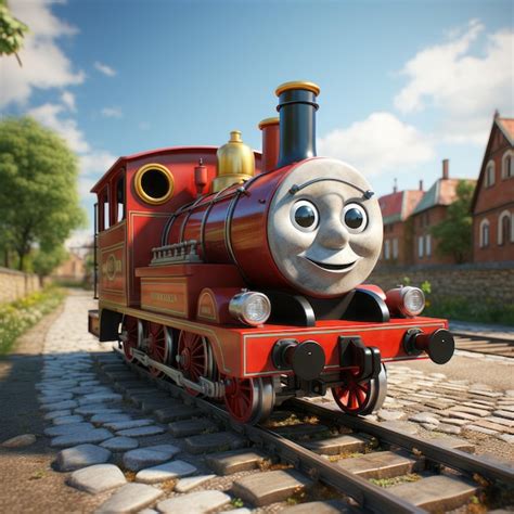 Premium Photo Red Thomas The Tank Engine 3d Model With Exaggerated