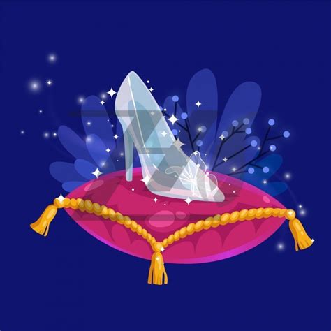 دانلود وکتور کفش شیشه ای سیندرلا دانلود رایگان فایل لایه باز، Psd