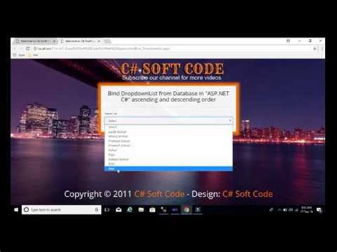 Bind Dropdownlist From Database In Asp Net C Asc And Desc Order Dropdownlist C Soft