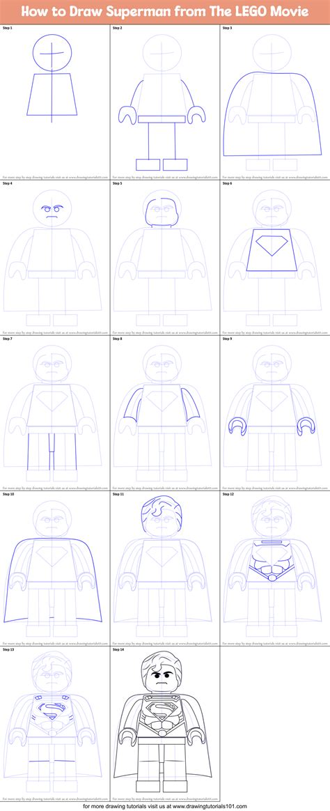 How To Draw Superman From The LEGO Movie Printable Step By Step Drawing Sheet