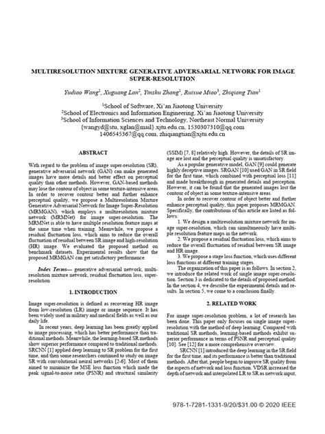 Multiresolutionmixturegenerativeadversarialnetworkforimagesuper