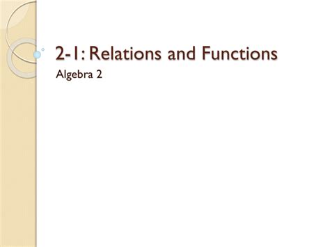 2 1 Relations And Functions