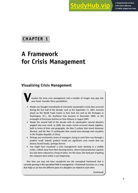 A Framework For Crisis Management Pdf