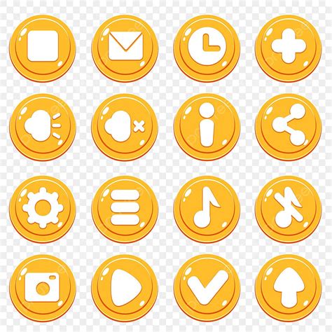 Game Button Set Cute Cartoon Buttons