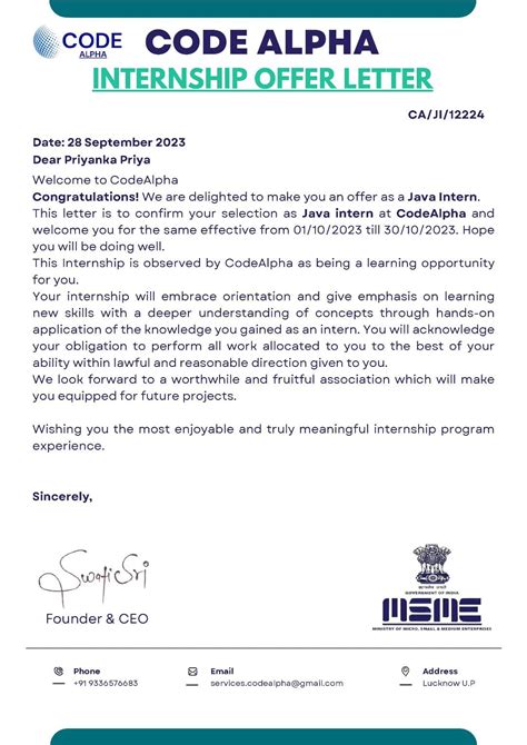 Priyanka Priya On Linkedin Codealpha