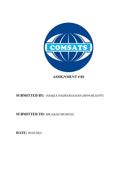 Sp19 Bcs 77 Asdccnlb Assignment 03 Submitted By Hamza Nadeem