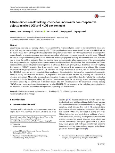 A Three Dimensional Tracking Scheme For Underwater Non Cooperative Objects In Mixed Los And Nlos