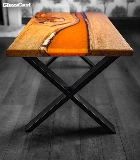 Metallic Resin And Wood Tables By Fusion Wood Creations Glasscast