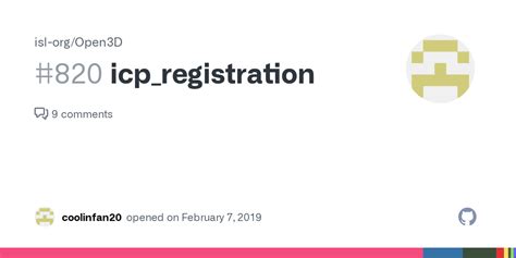 Icp Registration Issue Isl Org Open D Github