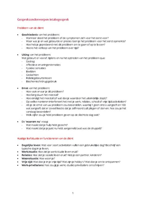 Intakegesprek Gespreksonderwerpen En Cliëntgeschiedenis Studeersnel