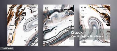 추상 벡터 배너 유체 아트 커버의 텍스처 컬렉션 디자인 커버 포스터 브로셔 등에 사용할 수 있는 트렌디한 배경 브라운 회색 및 흰색 특이한 창조적 인 표면 템플릿 대리석
