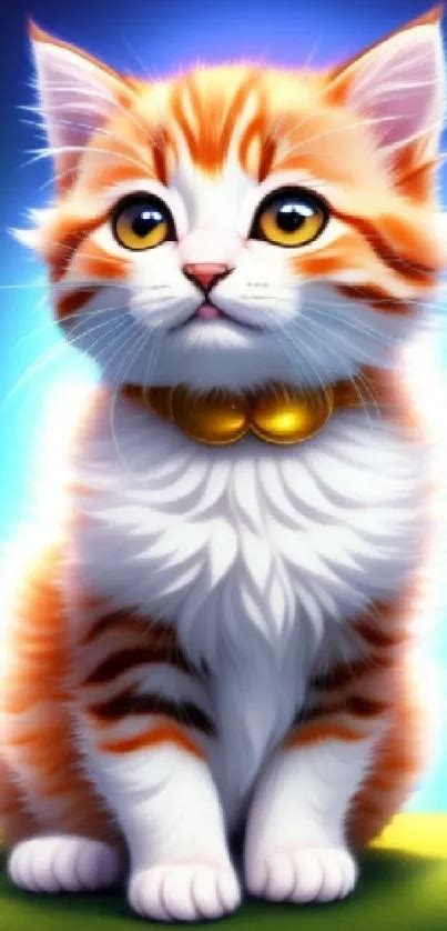 Cute Kitten With Radiant Colors Free Download