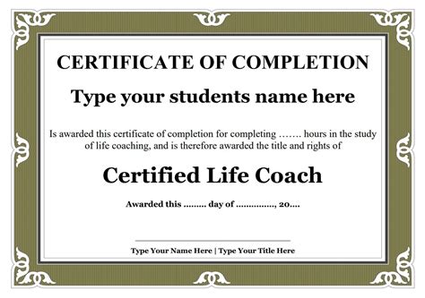 5 X Life Coaching Editable Certificate Templates In A4 Size