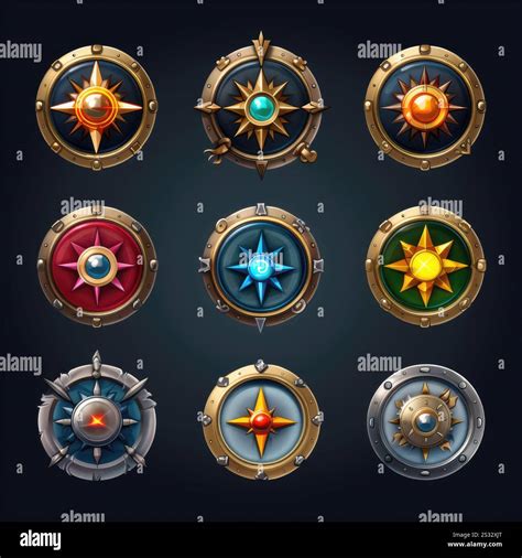 Ui Compass Game Ai Generated Rose Aiming North Design East Ui Compass Game Illustration Stock