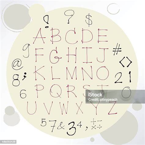 블랙 레드 알파벳 숫자 그리고 알파벳 대문자를 Lettershand 그린 서면 W 2015년에 대한 스톡 벡터 아트 및 기타 이미지 2015년 그래피티 그런지 이미지