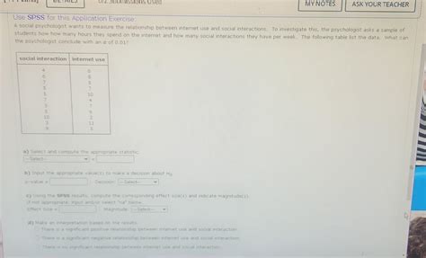 Use Spss For This Application Exercise A Social