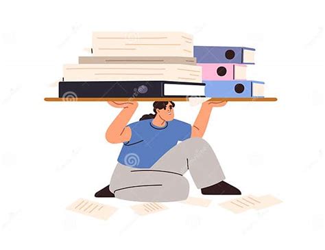 Work Burden Overload And Bureaucracy Concept Overworked Employee With