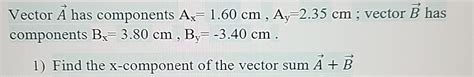 Solved Vector Veca ﻿has Components Ax160cmay235cm