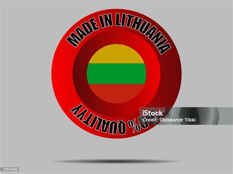 리투아니아 국기 내부 만든 버튼에 배경에 격리됩니다 원래 색상과 비율 크리에이티브 벡터 일러스트레이션 국가 집합 브랜드 로고 웹 국가 지리적 지역에 대한 스톡 벡터 아트 및