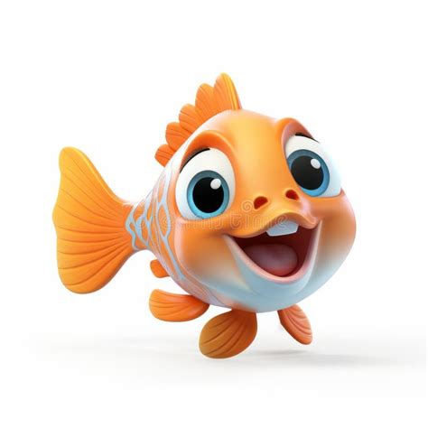 Cute 3d Clay Fish Animation With Lively Brushwork Stock Illustration