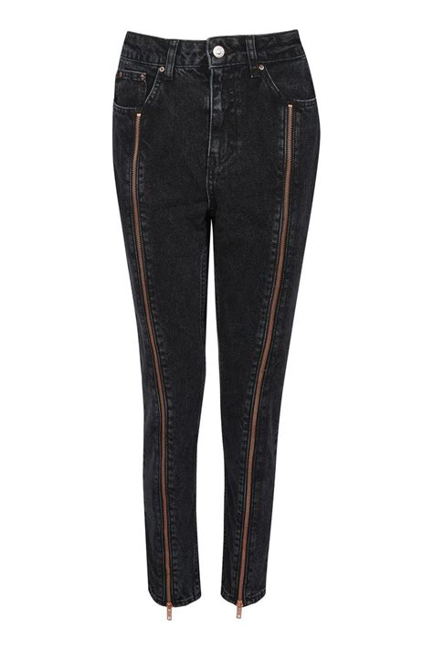 Moto Exposed Zip Mom Topshop Outfit Topshop Mom Jeans