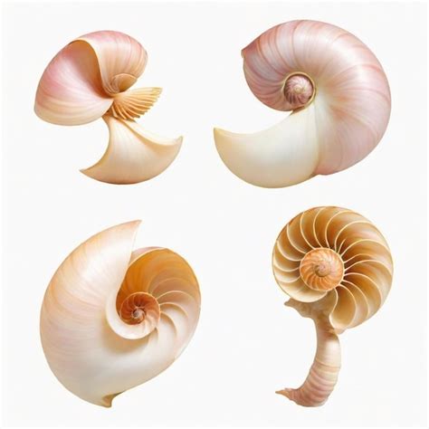 Person Finding A Nautilus Shell Detailed Vector Set Premium Ai