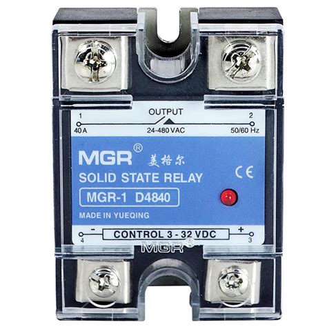 Mgr 40a Ssr Input 3 32vdc Output 24 480vac Single Phase Solid State Relay Mgr 1 D4840 Ssr 40da
