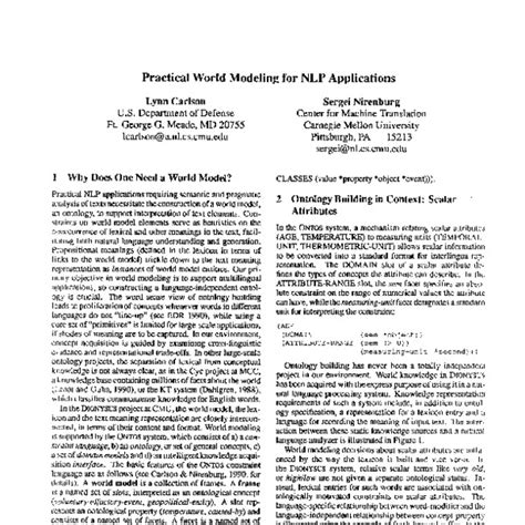 Practical World Modeling For Nlp Applications Acl Anthology