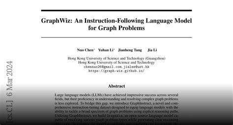 Paper Page Graphwiz An Instruction Following Language Model For
