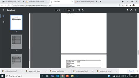 Html Header And Table Getting Divided Into 2 Pages Stack Overflow