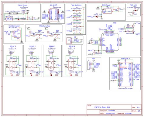 Esp32 4 Relay Iot Aio Board Oshwlab