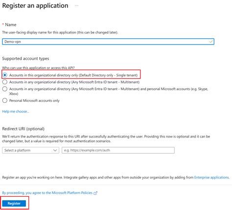 P2s Vpn Microsoft Entra Id 인증을 위한 사용자 지정 앱 Id 만들기 Azure Virtual Wan