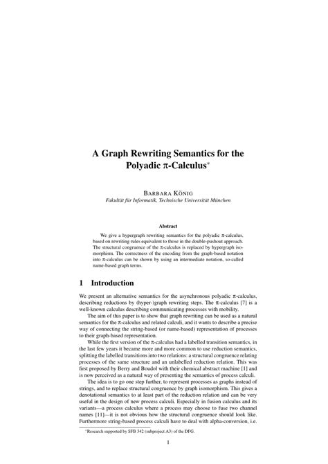 Pdf A Graph Rewriting Semantics For The Polyadic Calculus