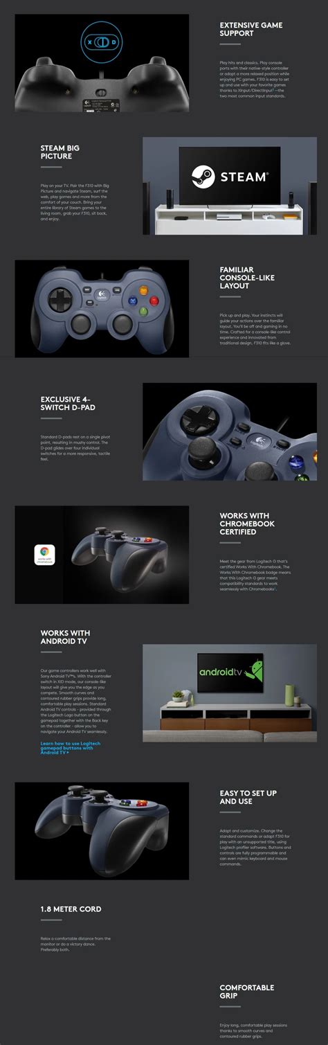 Logitech F310 Gaming Gamepad Dark Blue Technology Valley