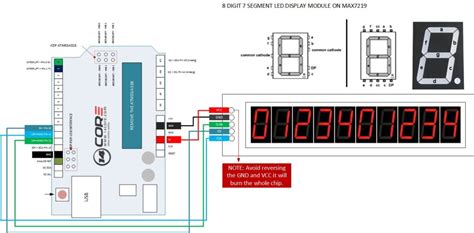 8bit 7segment max7219 led tube moduel arduino pinout wiring guide