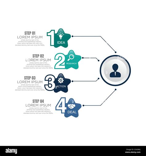Four Steps Process Chart Slide Template Business Data Flow Diagram Design Creative Concept