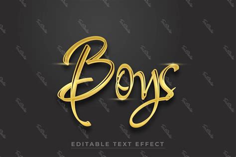 Boys Text Effect Free Illustrator Vector File