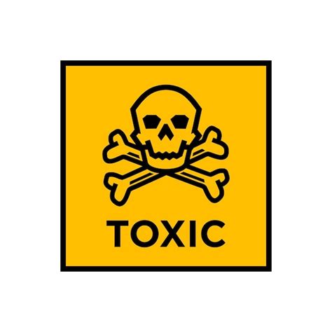 Premium Vector Toxic Symbol With Skull And Crossbones On A Yellow Square Background Danger