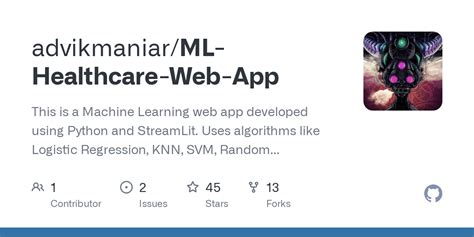 Github Advikmaniarml Healthcare Web App This Is A Machine Learning Web App Developed Using