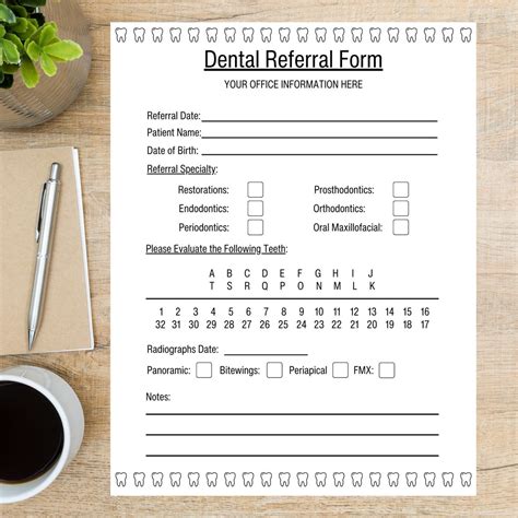 Personalized Dental Referral Form For Dental Office Form New Dentist