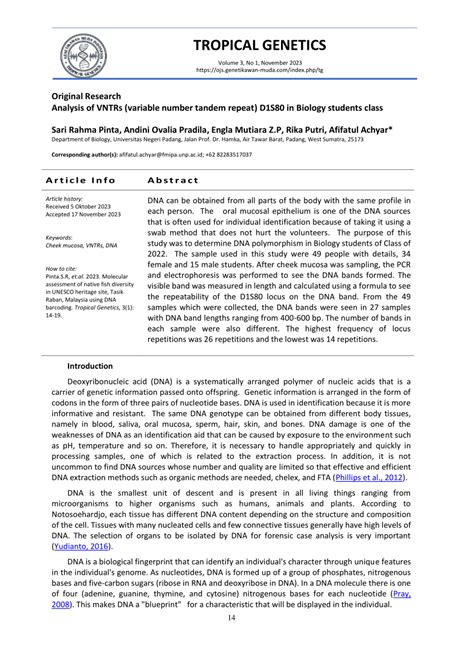 pdf analysis of vntrs variable number tandem repeat d1s80 in