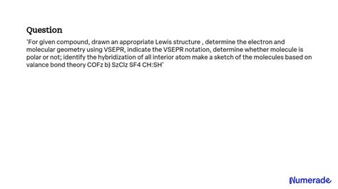 solved for a given compound draw an appropriate lewis structure
