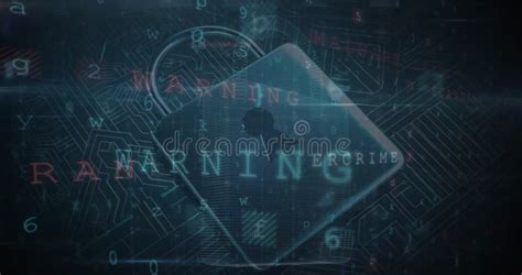 Image Of Cyber Security Data Processing Over Security Padlock And